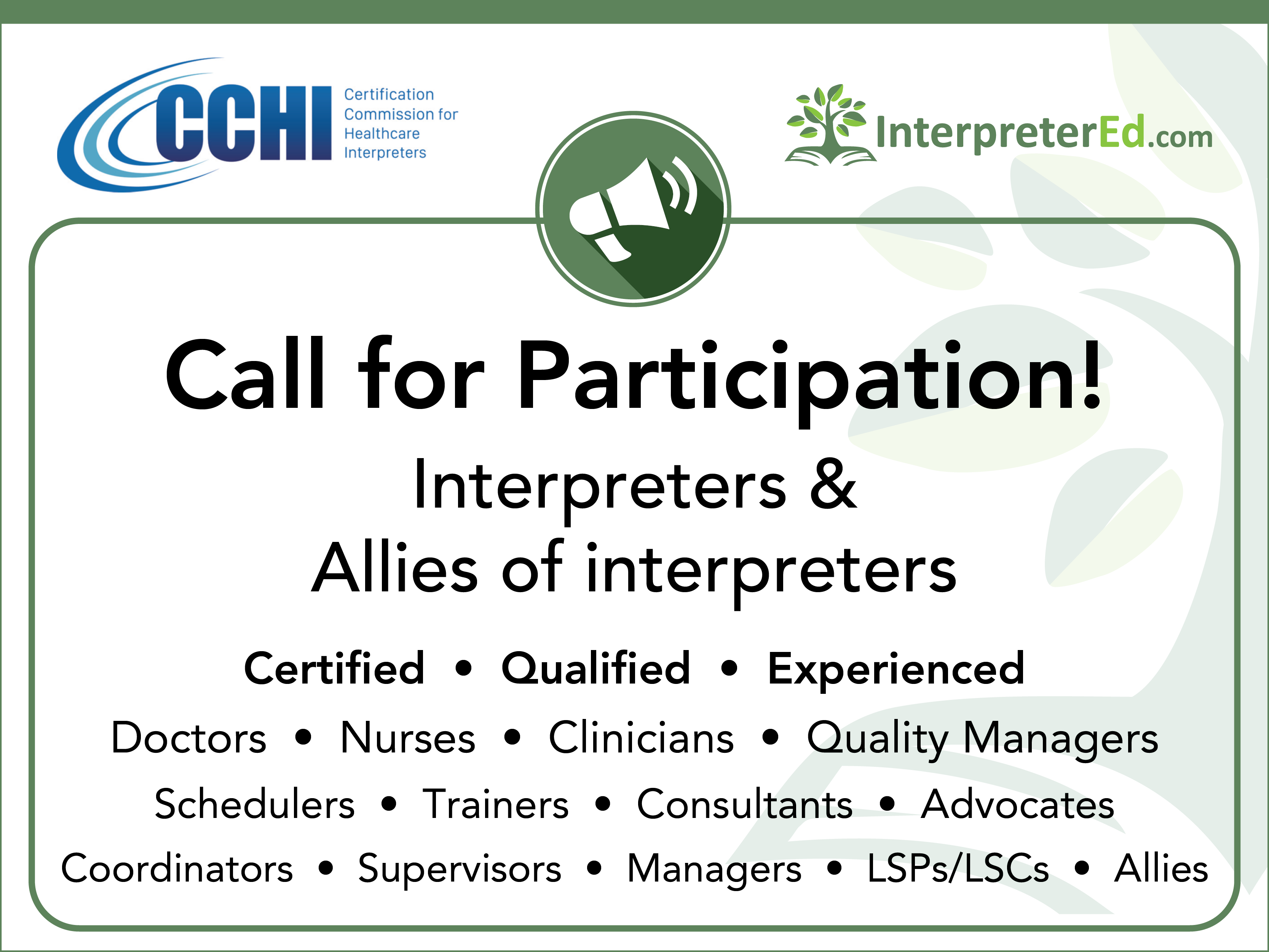 National Survey on Interpreter Training Effectiveness - CCHI